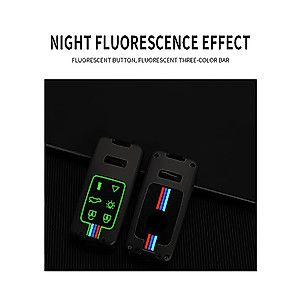 SANRILY Luminous 6 Button Key Fob Cover Case Fit for Volvo 2017 2018 S60 S80 V40 V60 V70 XC60 XC70 Keyless with Keychain Black