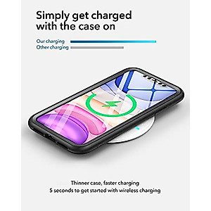 YOUMAKER Metallic Designed for iPhone XR Case, Full Body Rugged with Built-in Screen Protector Slim Fit Shockproof Cover for iPhone XR 6.1 Inch - Black