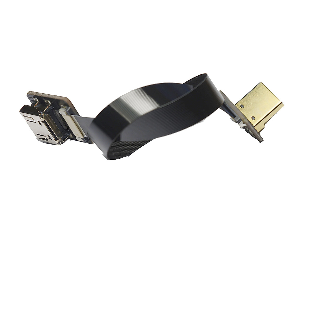 Short Flat Slim Thin HDMI FFC FPV HDMI Cable Standard HDMI Female Plug to Standard HDMI Male 90 Degree Compatible with RED blackmagic BMCC Sony FS7 Canon C300 Black 10cm