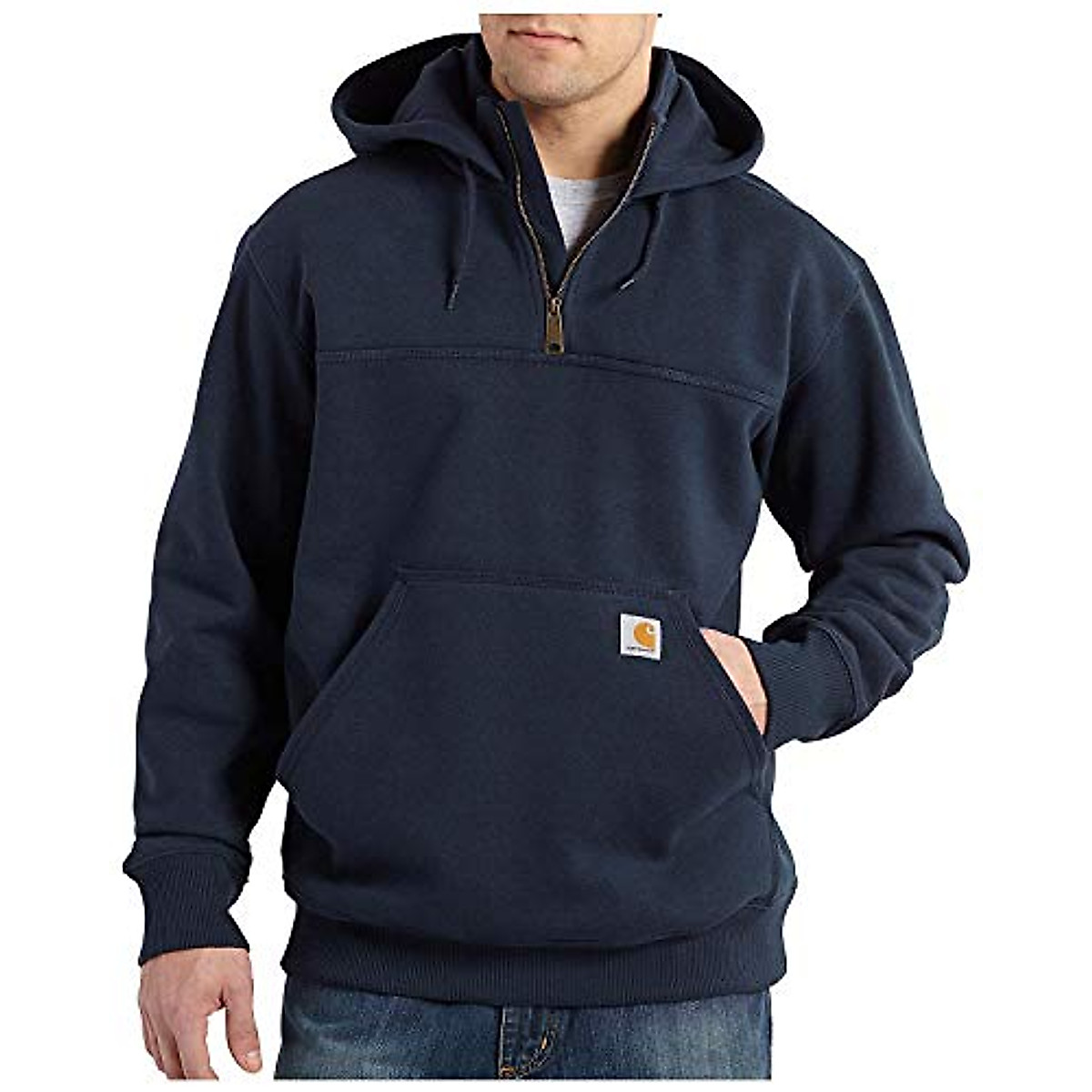 Carhartt Men's Rain Defender Loose Fit Heavyweight Quarter-Zip Sweatshirt, New Navy, Large