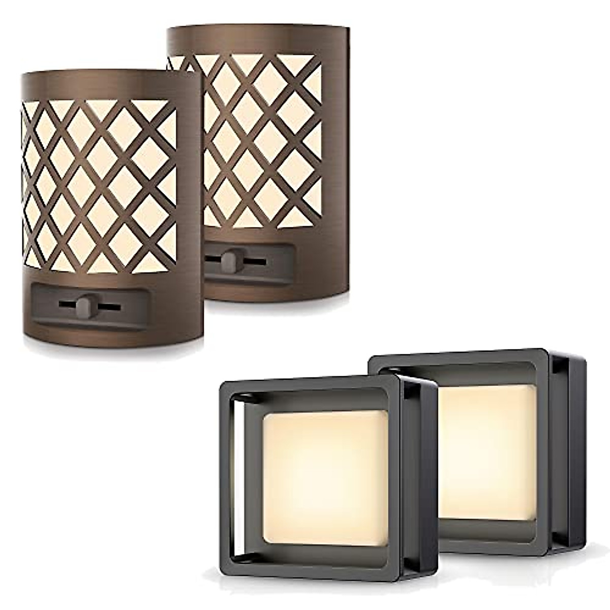 DORESshop Farmhouse Night Light Plug in, Dimmable LED Dusk to Dawn Sensor Night Light, Adjustable Brightness 110V, Soft White 3000K for Bedroom, Hallway, Nursery