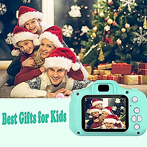 Hoiicco Kids Camera, Children Digital Video Camera for Toddler, Christmas Birthday Gift for Boys and Girls, Toy Camera for 3-12 Year Old Kids with 32GB Card, Reader Card, Stickers (Green)