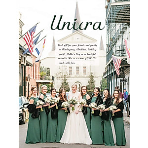 Unicra Women's Wedding Faux Fur Shawls and Wraps Bridal Fur Scarf Stoles with Rhinestones Brooch for Bride and Bridesmaids