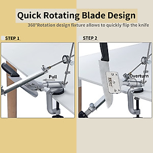 CWOVRS Knife Sharpening Kit, RUIXIN PRO RX-008 Knife Sharpener, 360° Flip Rotation Fixed-Angle, Upgrade Precise Slider & Fixture, Kitchen Chef Knife Sharpening System, 9 Premium Stones+1 Leather Strop