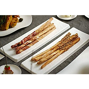 WASARA DM-014R Long Plate, White, 11.8 inches (30 cm), 6 Pieces
