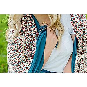 Soft Oversized Throw Blanket - Super Cozy Adult Size Large Swaddle Blankets for Bed, Sofa, Couch - Lightweight Jersey Knit Comfort Throws 57x72 Inch Long (Blue Red Ditsy Floral)