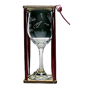 Orange Kat Bunco Club My Drinking Club Has A Major Bunco Problem Stemmed Wine Glass with Charm and Presentation Packaging