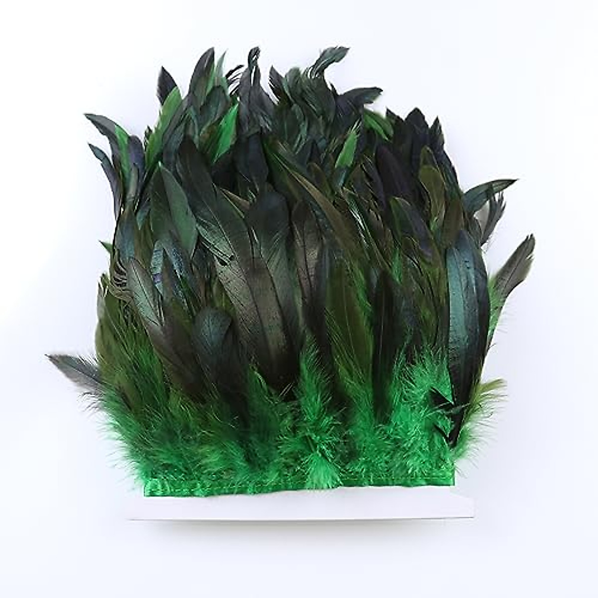 2.19yd Natural White Chicken Feathers Trim Fringe Rooster Feather Ribbon for Festival Party Clothing Decoration Craft