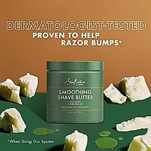 SheaMoisture Shaving Kit for Men - Softening Skin Oil, Invisible Line Up Gel, Shave Butter, Aftershave Cream w/Tea Tree Oil, Gifts for Men (4 Piece Set)