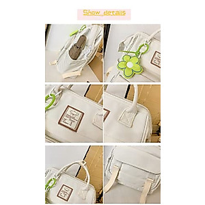 KOWVOWZ Large Kawaii Aesthetic Back to School Bookbags for Girls College Travel Daypack Cute Backpack (White)