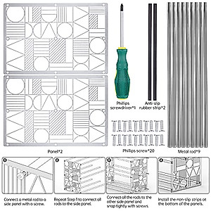 NiHome Silver 3-Tier Shoe Rack - Geometric Patterned Multi-Layered Organizer for Small Spaces with 6 Pair Storage Capacity, Ideal for Closets, Hallways, Entryways, Living Rooms and Bedrooms