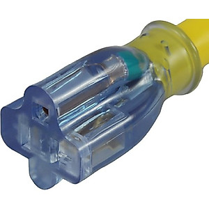 Conntek YL1430520S 30 4 Prong to 15/20 Amp Generator Y-Adapter, Yellow/Blue