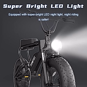 Tomofree Ship from US, Classic Electric Bike for Adults,1200W Motor, 20"×4" Fat Tire Mountain ebike,34MPH & 40Miles Long Range Electric Dirt Motorbike, 48V Electric Motorcycle for Outdoor Cycling