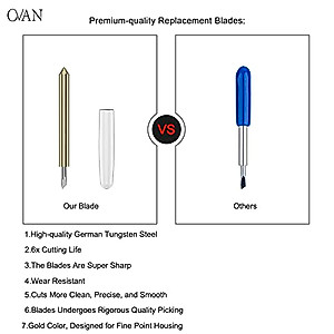 Premium Fine Point Blade Replacement for Cricut Maker 3/Maker/Cricut Explore 3/Air 2/Air/One, OVAN 2 pcs Fine Point Blades Use with Gold/Silver Fine Point Housing for Cutting Thin to Medium Materials