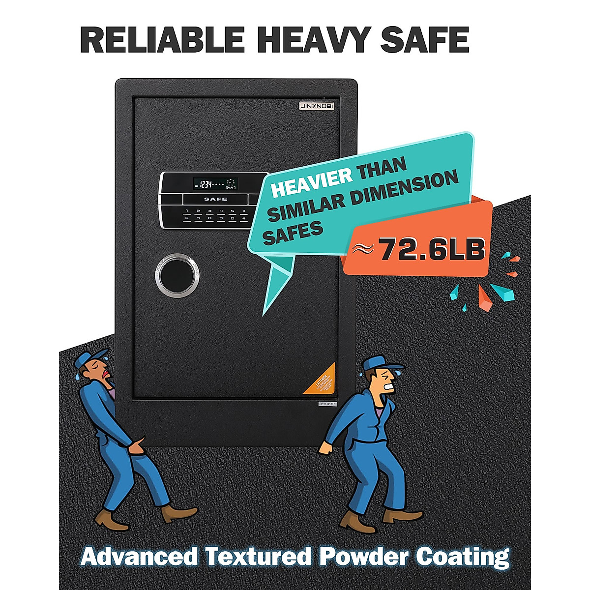 JINXNOBI Large Safe Box ,4.2 Cubic Feet Home Safe Box with Fireproof Waterproof 27.6in Security Big Safe with Electronic Keypad Digital Lock for Office Hotel