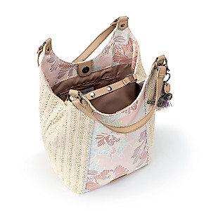 Sakroots Roma Straw Shopper, Petal Pink Flower Blossom