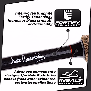 Halo Fishing Scott Canterbury Series Fishing Rod, Casting Rod, 7'3" Medium Heavy, Black