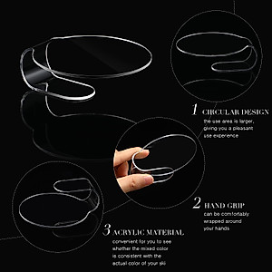 2 Pieces Makeup Mixing Palette Handheld Makeup Mixing Tray Acrylic Foundation Clear Palette Eyeshadow Hand Cosmetic Foundation Dish for Blending