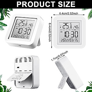 Flutesan 2 Pcs Smart Wireless Temperature Monitor Humidity Monitor Wireless Hygrometer Thermometer Digital Room Compatible with APP Notification Alert and LCD Display House
