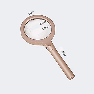 Weiping - Handheld Magnifying Glass, Can Magnify 10 20 Times Old Reading and Repair, HD HD Magnifying glasss12 LED Light Children's Mirror Bimetallic Frame Handle Magnification