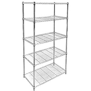 YSSOA 5-Tier Heavy Duty Storage Shelving Unit ,Chrome,35L x 18W x 70H inch