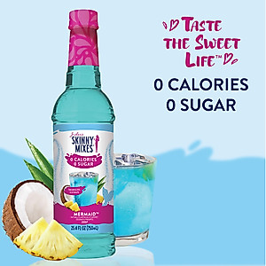 New! Jordan's Skinny Mixes Sugar Free Syrup, Mermaid Flavor, Fruit Flavored Water Enhancer, Drink Mix for Ice Tea, Lemonade & More, Zero Calorie Flavoring, Keto Friendly, 25.4 Fl Oz, 1 Pack