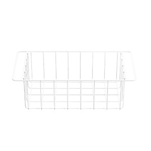 lonpute 17.5'' Chest Freezer Organizer Basket, Sturdy Metal Wire Pantry Freezer Basket, Deep Freezer Basket Storage Rack Bins, White, Set of 2