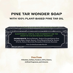 Pine Tar Bar Soap by The Grandpa Soap Company | The Original Wonder Soap |Vegan, 3-in-1 Cleanser, Deodorizer & Moisturizer | 3.25 Oz. Each â€“ 2 Pack