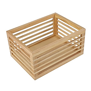 TOOL1SHOoo Bamboo Storage Organizer Bin For Kitchen Pantry Bathroom Slotted Cabinet Shelf 6 Pack Natural Bamboo Storage Organizer Bin For Kitchen, Pantry, Bathroom