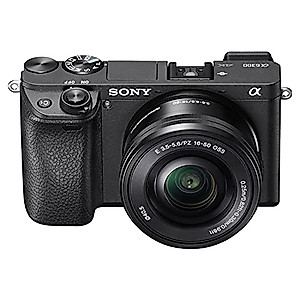 Sony Alpha a6300 Mirrorless Camera with 16-50mm Lens Black ILCE6300L/B with Soft Bag, 64GB Memory Card, Card Reader, Plus Essential Accessories