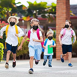 BLScode Face Mask for Kids, 100pcs Individually Packed Black Protective Masks for Kids School Daily