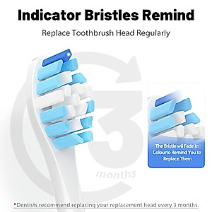 AOUGK Replacement Brush Heads Compatible with Philips Sonicare Electric Click-on Tooth Brush Handles, Toothbrush Head of Effective Cleaning and Plaque Removal, Pack of 10, White