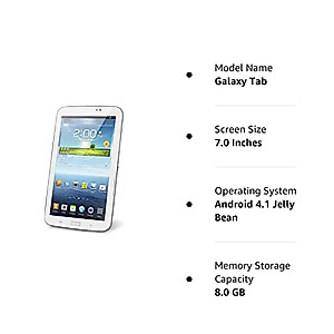 Samsung Galaxy Tab 3 Tablet (T210R) White - 8GB, Wifi Only, 7in - (Renewed)