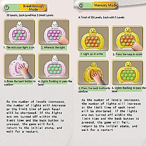 Pocket Game for Kid, Quick Push Bubble Competitive Game Console Series,2 Pcs Children's Decompression Breakthrough Puzzle Game Machine, Cool Pocket Game Kids, Mini Portable (Duck+Bear)