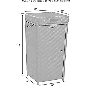 Crosley Furniture Palm Harbor Outdoor Wicker Trash Bin - Grey