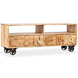 vidaXL TV Stand, TV Unit for Living Room Bedroom, Sideboard with Storage, TV Console Media Cabinet Cupboard, Industrial Style, Solid Mango Wood