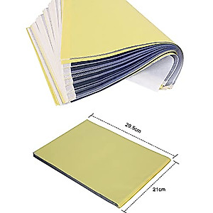 Calicon Tattoo Transfer Paper, 20 Sheets Tattoo Stencil Paper for Tattooing to Skin, 4 Layers Premium Thermal Stencil Paper DIY Tattοο Tracing Paper for Tattoo Transfer Kit Tattoo Supplies, A4 Size