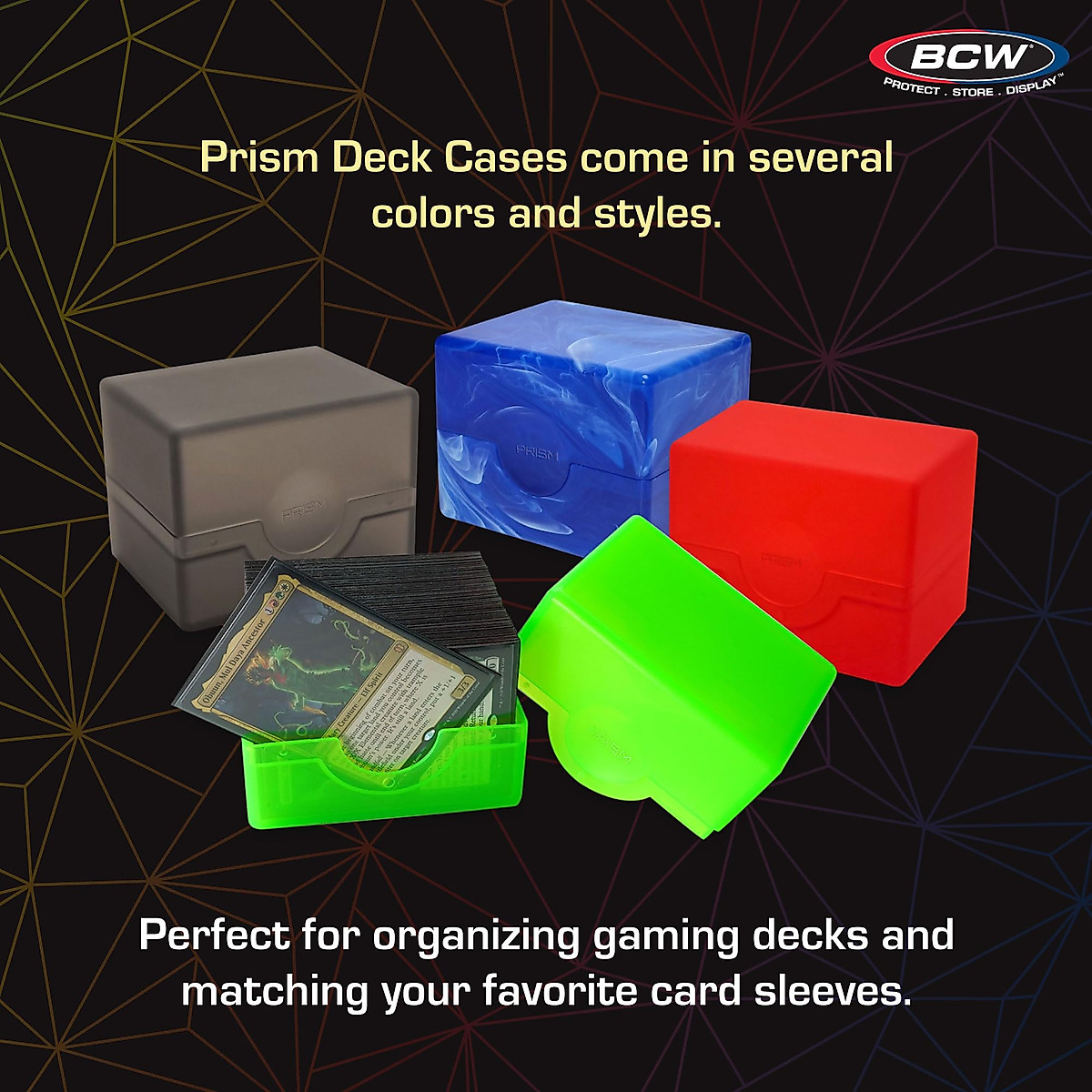BCW Spectrum Prism Deck Case - Infra Red - 1 ct | Secure Snap Closure Card Deck Case | Fits 100 Double-Sleeved Cards | Trading Card Deck Storage Ideal for Magic the Gathering, Pokemon, and More