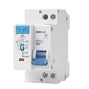 10A, 120V AC, 1 Pole + Neutral Pole, DIN Rail Mount Miniature Circuit Breaker, Trip Curve: C, UL1053 Recognized