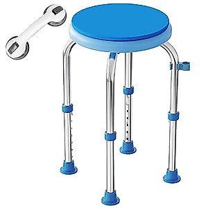 UGarden Heavy Duty Stainless Steel Shower Chair Bath Seat, 350lbs Adjustable Bath Chair, Shower Stools for Seniors, Handicap Bathroom Stool, Round Bathtud Seat for Seniors, Disabled, Handicap, Injured