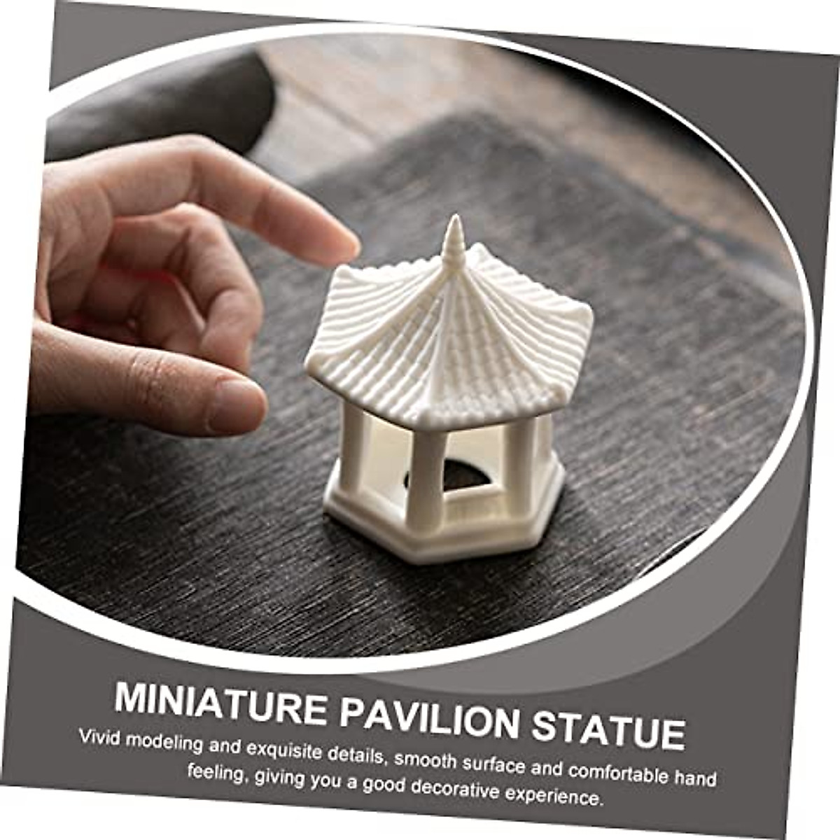 NOLITOY 3pcs Hexagonal Gazebo Ornaments Aquarium Decorations Zen Garden Decoration Fish Tank Mini Pagoda Miniature Pagoda Tabletop Accessories Mini Pavilion Ornament Ceramics Display White