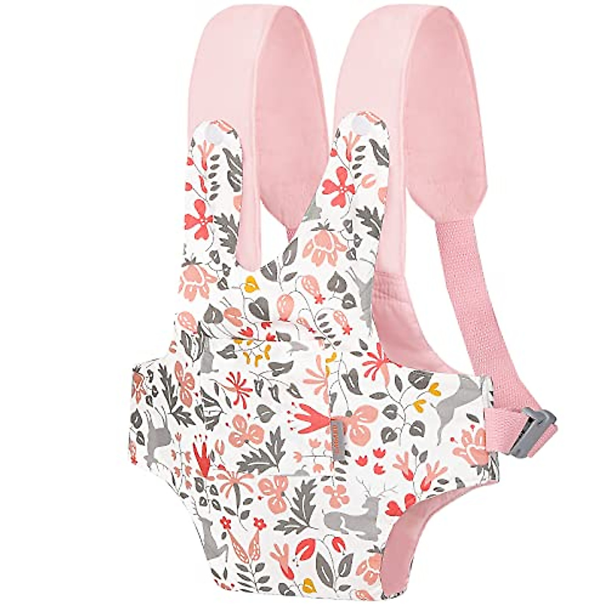 GAGAKU Toy Baby Carrier for Dolls Doll Accessory Stuffed Animal Carrier for Kids with Adjustable Straps - Pink Deer