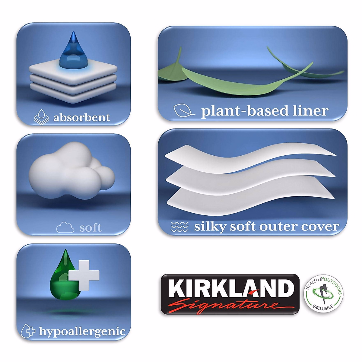 Kirkland Signature Diapers Size 3 (16 lbs - 28 lbs) 198 Count W/ Exclusive Health and Outdoors Wipes