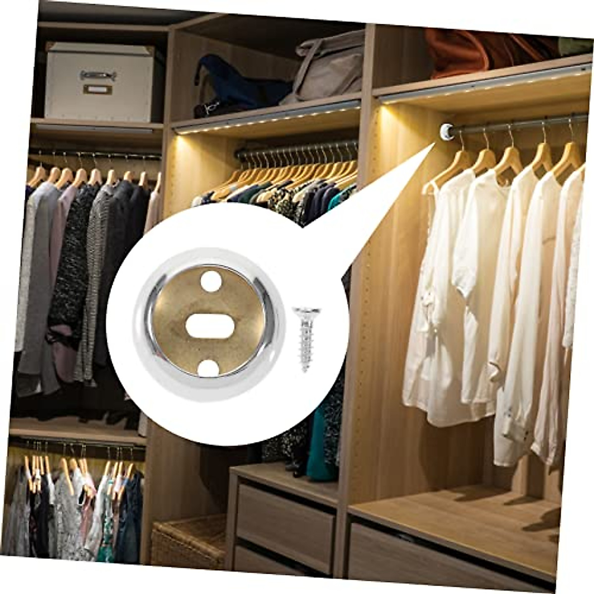 Cabilock 4pcs L Brackets Heavy Duty Heavy Duty Curtain Rods Shower Curtain Holder Shower Rod Holder Wardrobe Flange Adhesive Curtain Rod Holder Closet Pole Holder Rod Holder for Curtain