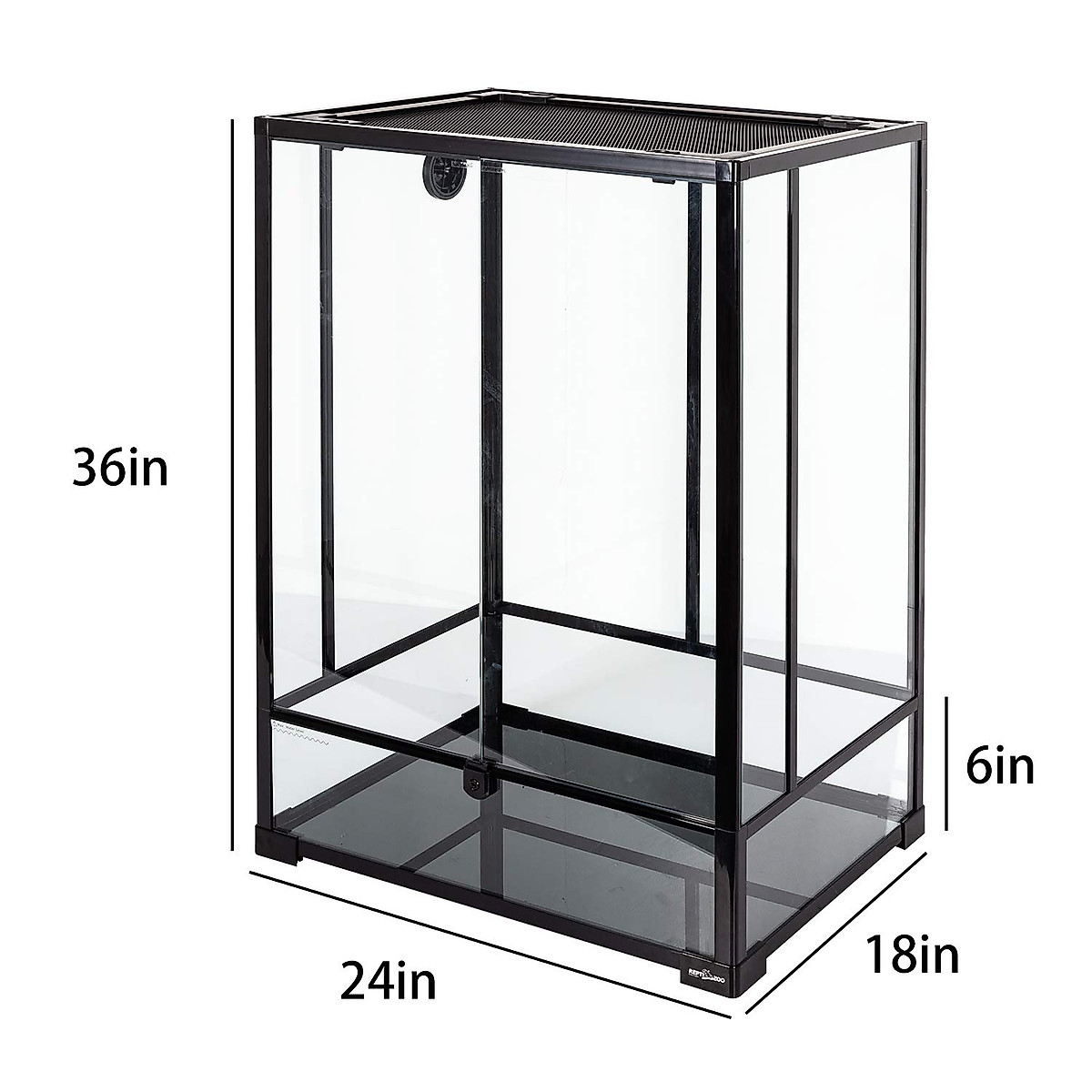 REPTI ZOO 24" x 18" x 36" Reptile Tall Glass Terrarium Rainforest Habitat Double Hinge Door with Screen Ventilation 67 Gallon Reptile Terrarium Easy Assembly