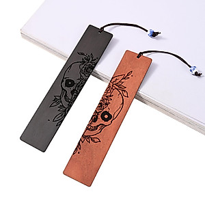 Horror Bookmark, Cool Halloween Bookmarks Skull Gothic Bookmarks for Adult Horror Gifts (Skull)