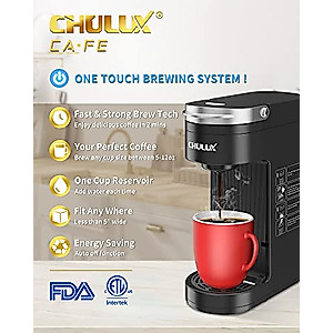 CHULUX Single Serve Coffee Maker, Mini Coffee Maker Compact Coffee Machine, Single Cup Coffee Maker for Kitchen Office Travel Coffee Brewer