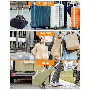 Folding Hand Truck, Dolly Cart with Wheels Foldable, Lightweight Aluminum Luggage Cart Portable Collapsible Trolly for Utility Cart, Hand Trucks for Moving Travel Shopping Airport Office