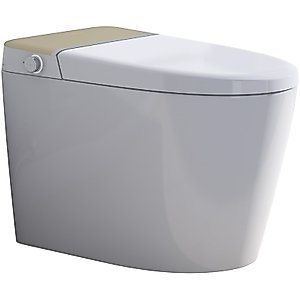 SPOWAY Smart Toilet with Built-in Bidet Seat, Tankless Toilet with Auto Lid Opening, Closing and Flushing, Heated Seat, Digital Display, Remote Control