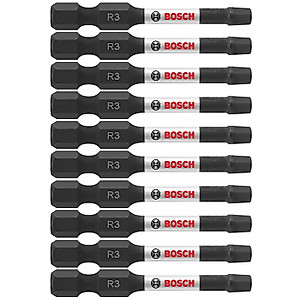 BOSCH ITSQ32B 10-Pack 2 In. Square #3 Impact Tough Screwdriving Power Bits
